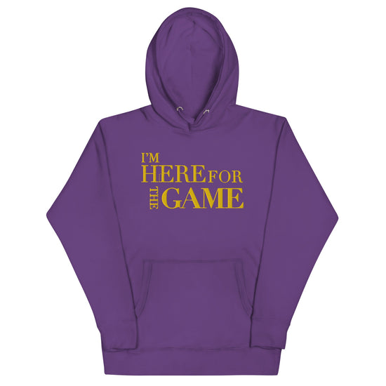 Gold Embroidered Logo Hoodie – I’m Here For The Game